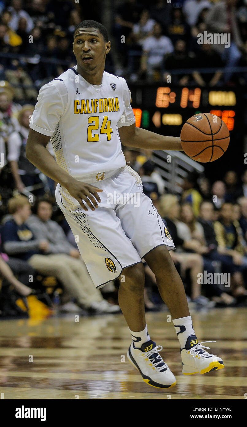 Berkeley CA. 07th Feb, 2015. California Jordan Mathews at mid court run ...