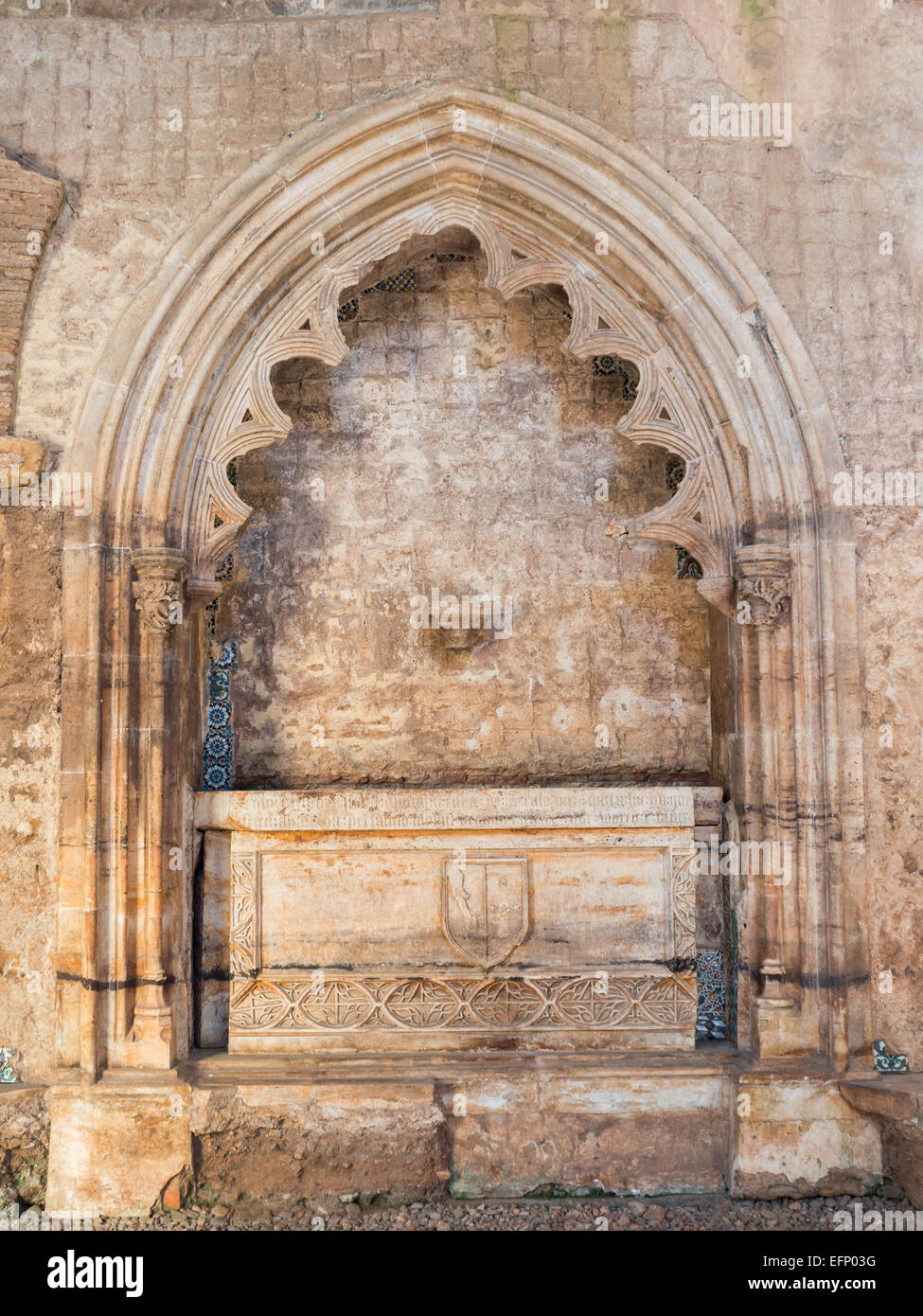 Tomb inside St Clare-the-Older monastery ruins Stock Photo - Alamy