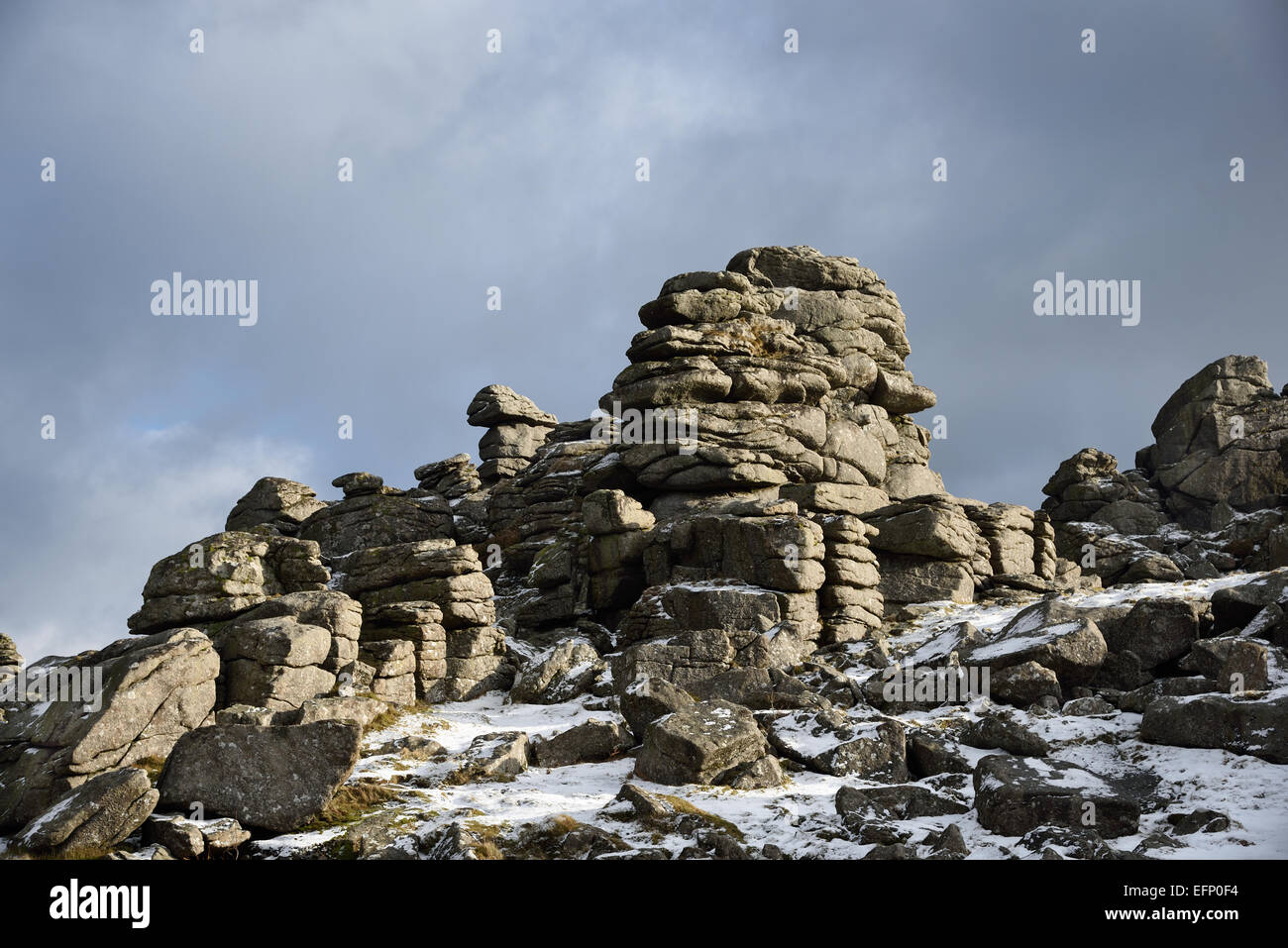 Hound Tor. A heavily weathered granite outcrop on Dartmoor, Devon, UK ...