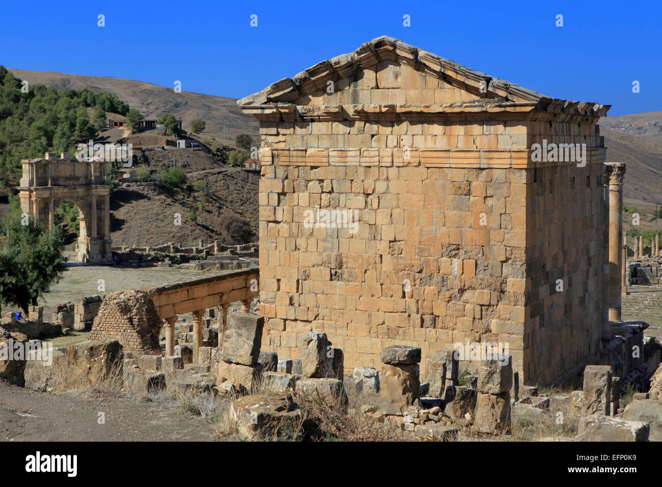 Temple of Gens Septimia, Ruins of ancient city Cuicul, Djemila, Setif ...