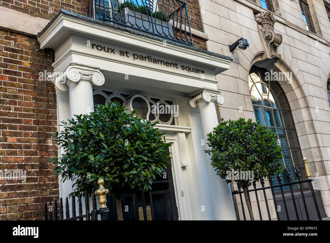 The entrance to fine dining restaurant Roux at Parliament Square, a ...