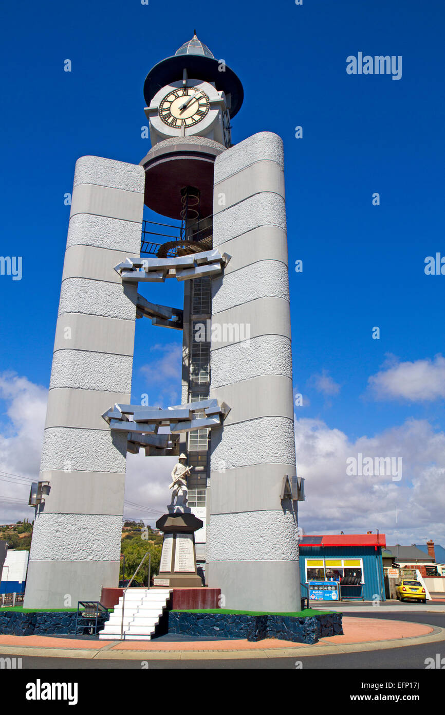 War Memorial Clock Tower in Ulverstone Stock Photo - Alamy