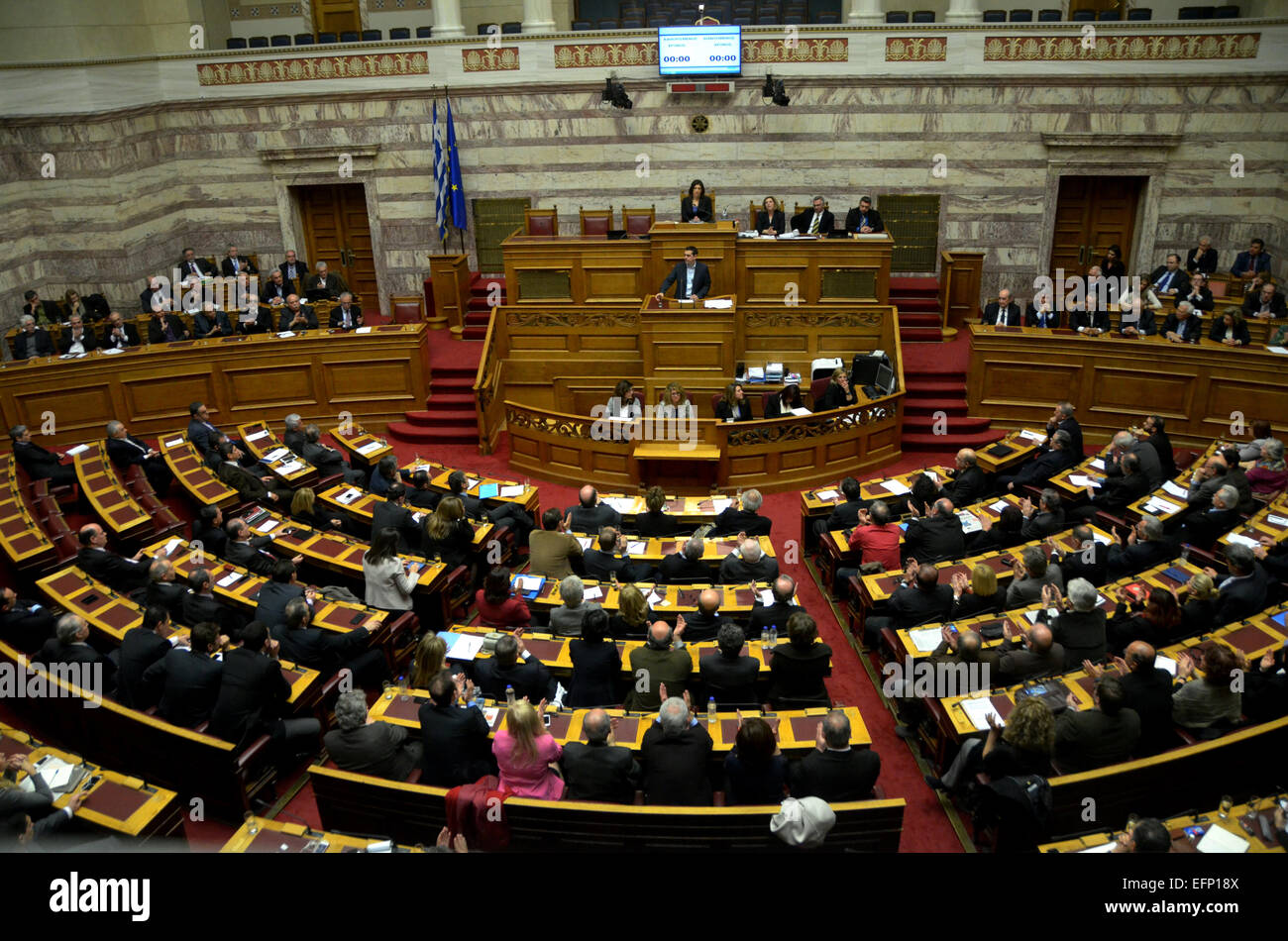 General View of the Greek Parliament during Prime Ministers Speech ...