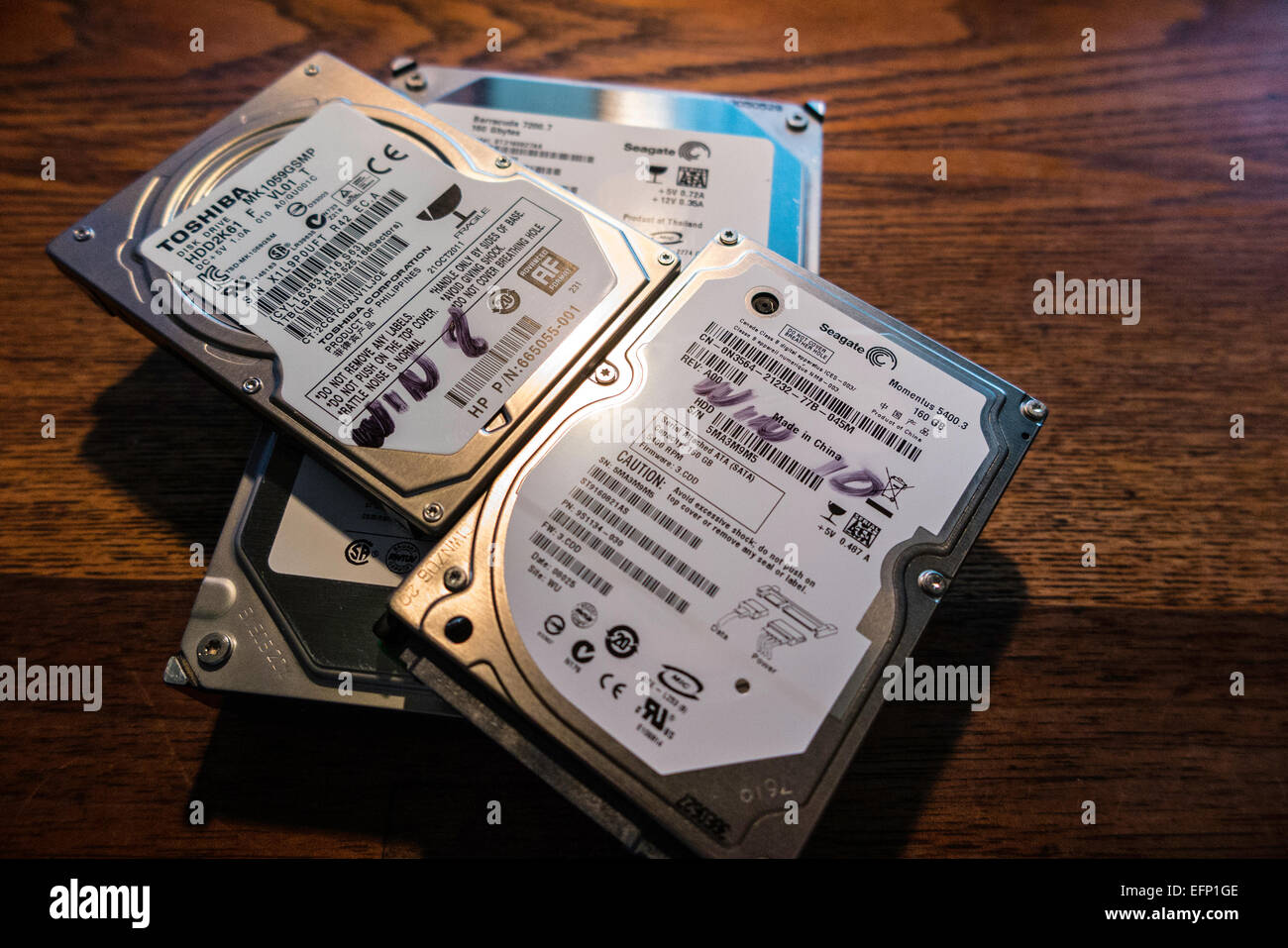 Some 3.5 and 2.5 inch hard drives of various capacity Stock Photo - Alamy