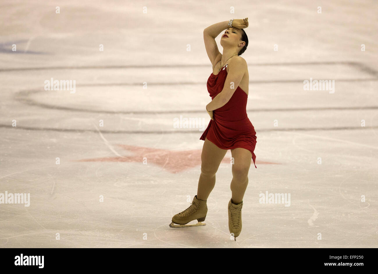 Granada, Spain. 8th Feb, 2015. Alena Leonova of Russia competes in the ...