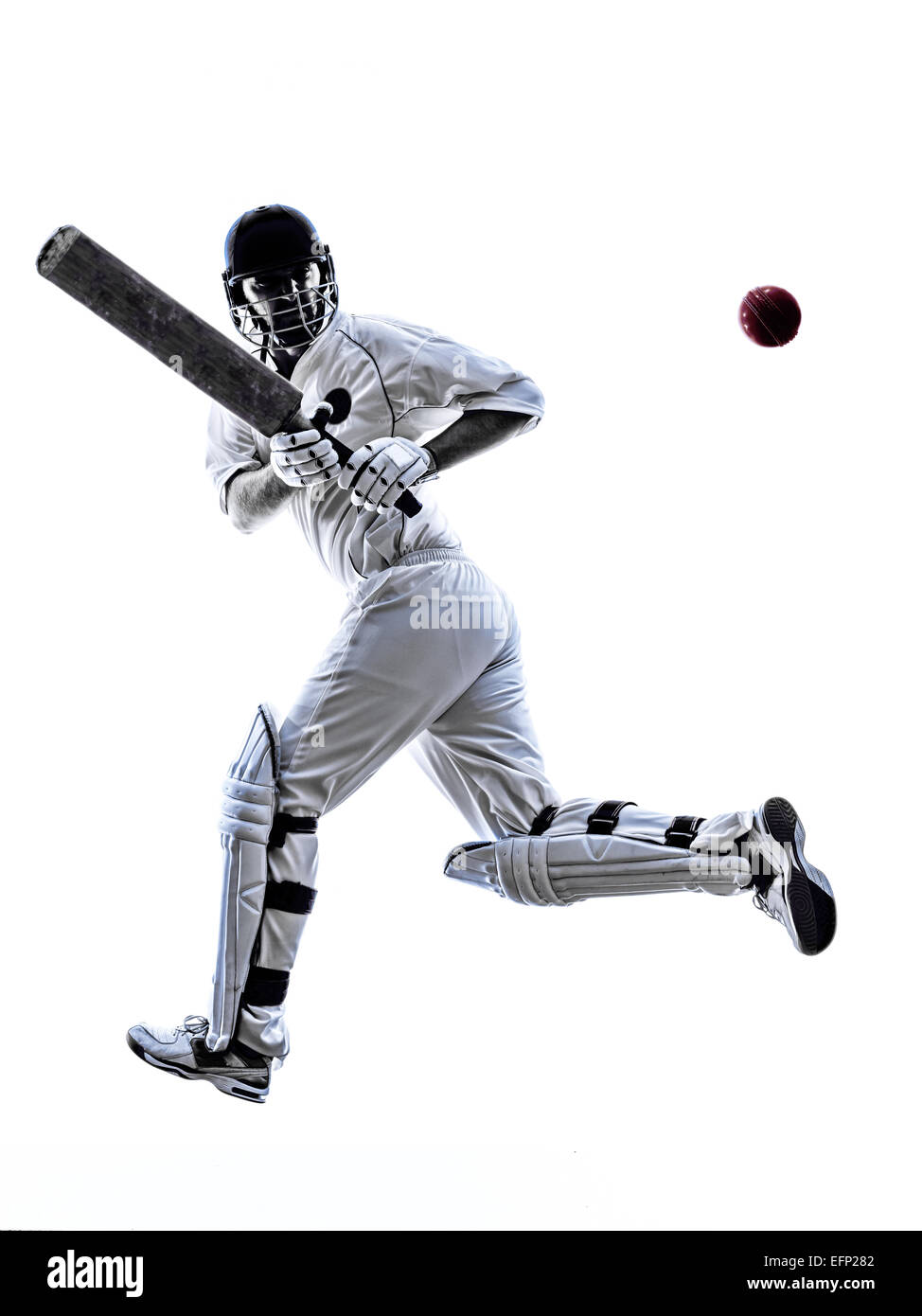 Cricket player batsman in silhouette Cut Out Stock Images & Pictures ...