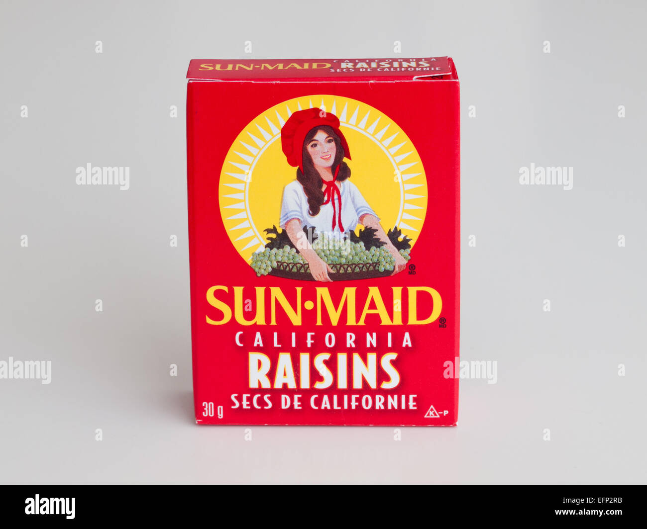 30 gram box(es) of Sun-Maid raisins. Canadian packaging shown Stock ...