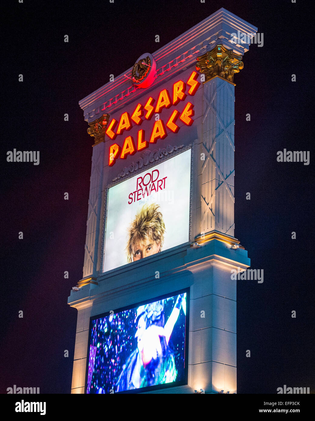 The Rod Stewart show poster at Ceasars palace in Las Vegas Stock Photo ...