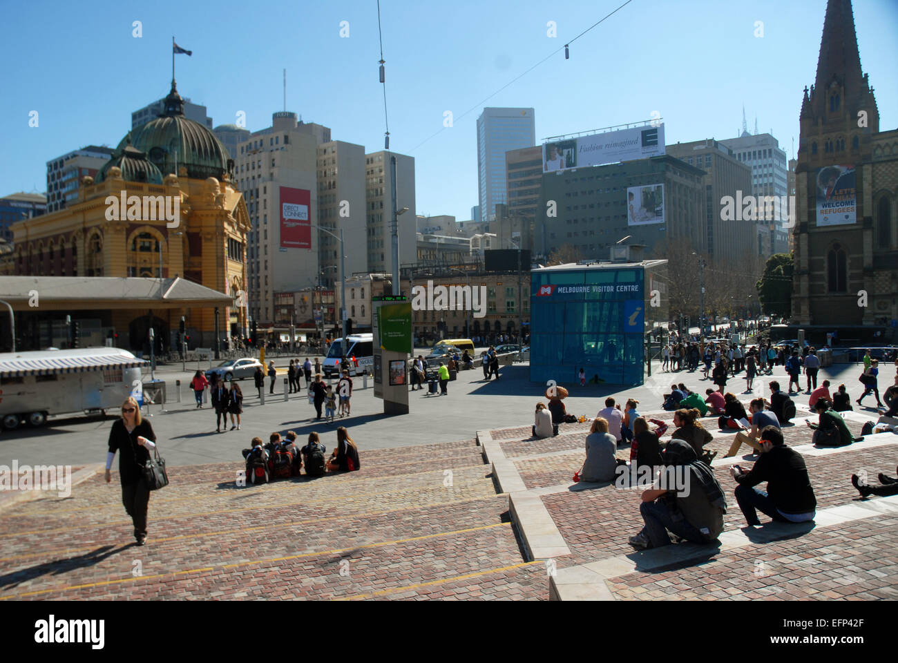 Federation square melbourne triangles hi-res stock photography and ...