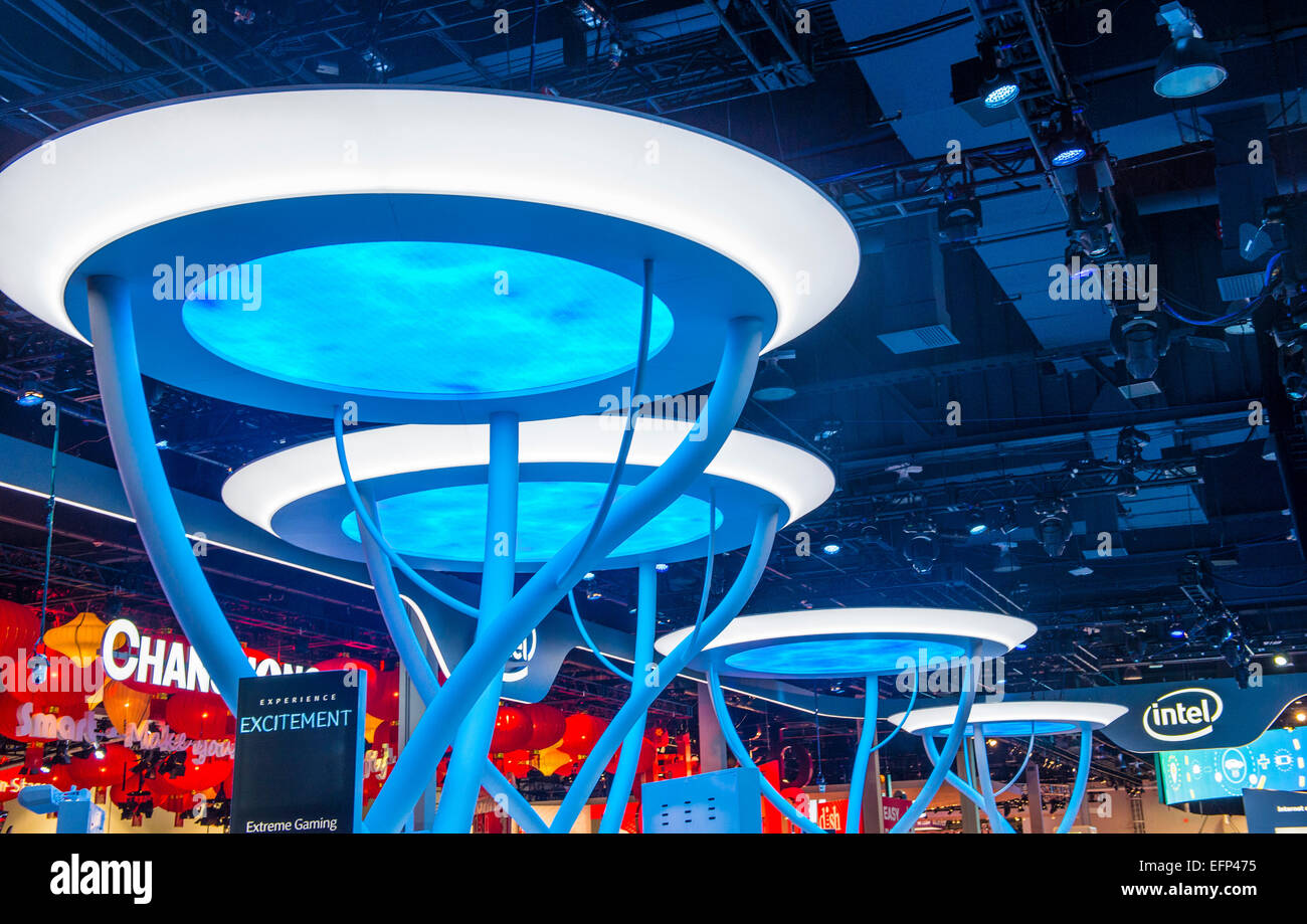 The Intel booth at the CES show held in Las Vegas Stock Photo - Alamy