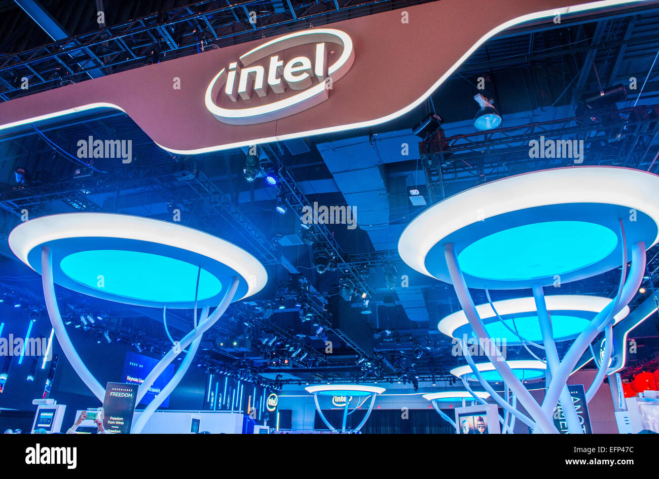The Intel booth at the CES show held in Las Vegas Stock Photo - Alamy