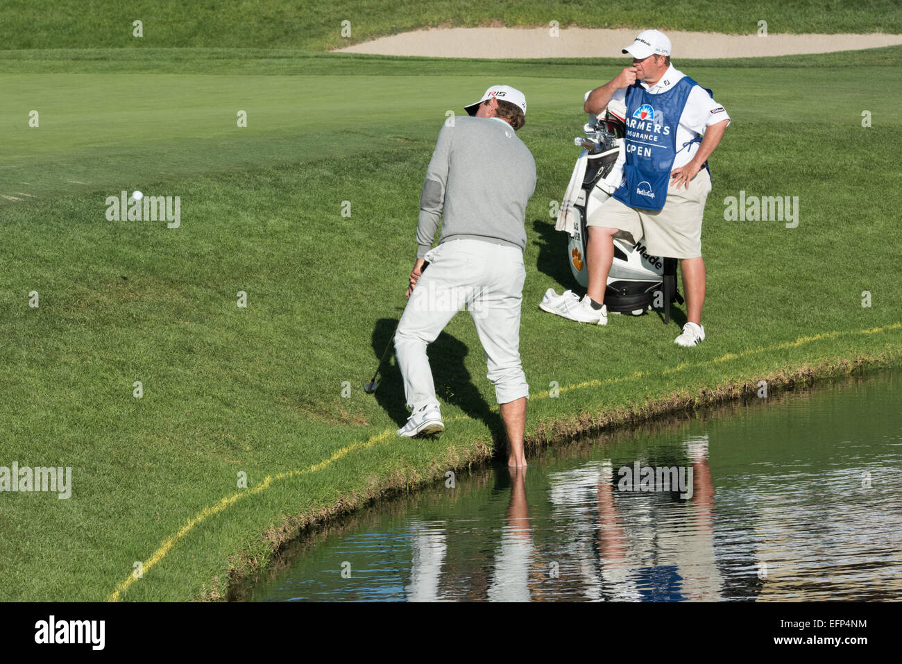 Torrey Pines, California, USA. 8th Feb, 2015. Harris English hits his ...