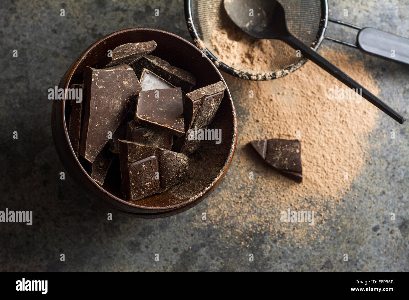 Dark chocolate chunks background hi-res stock photography and images ...