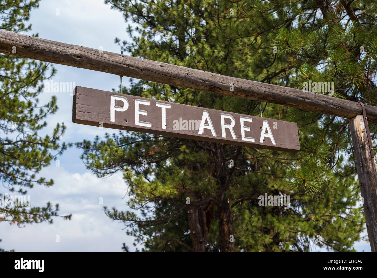 Pet Area wooden sign Stock Photo - Alamy