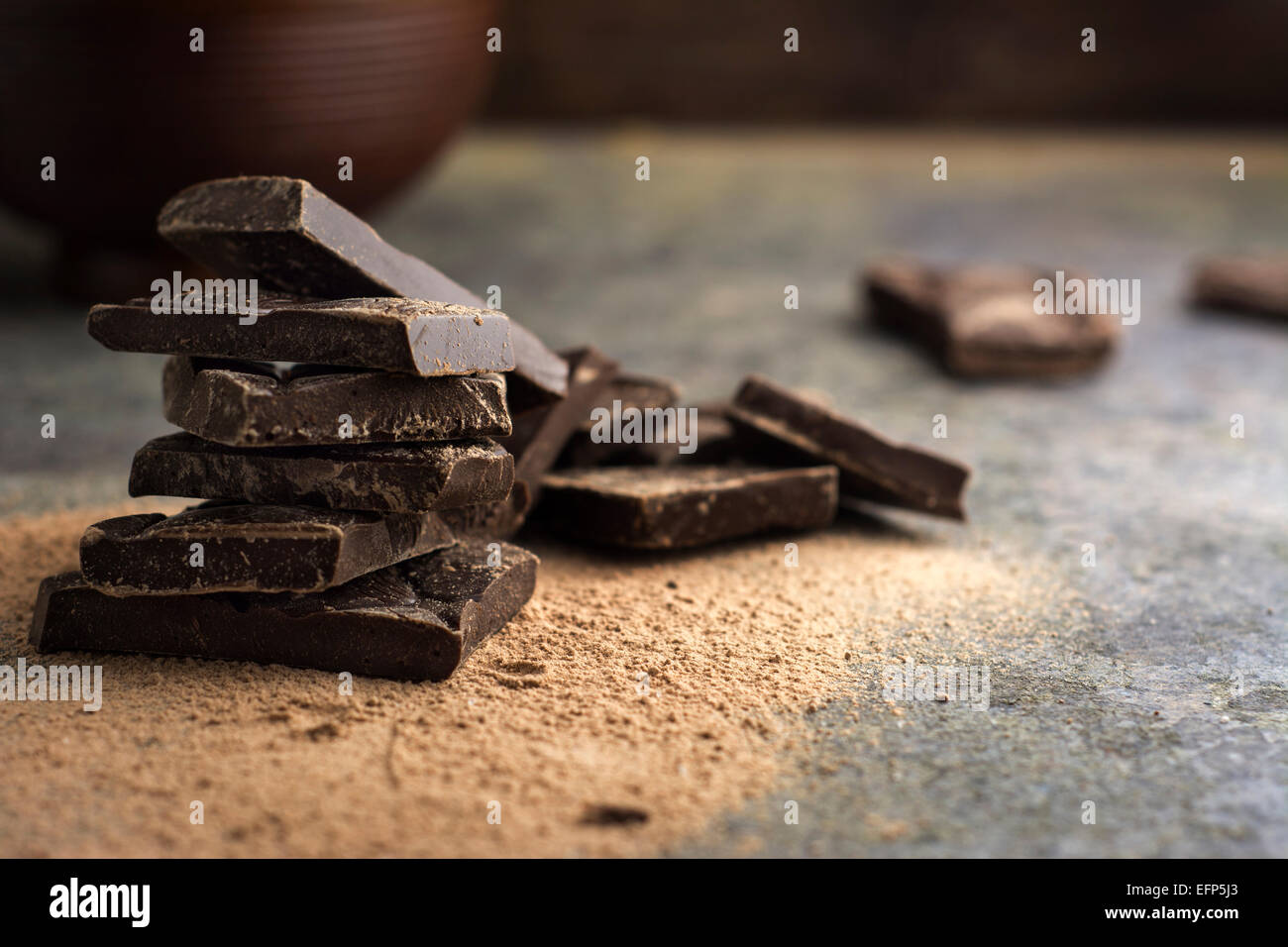 Dark chocolate chunks background hi-res stock photography and images ...
