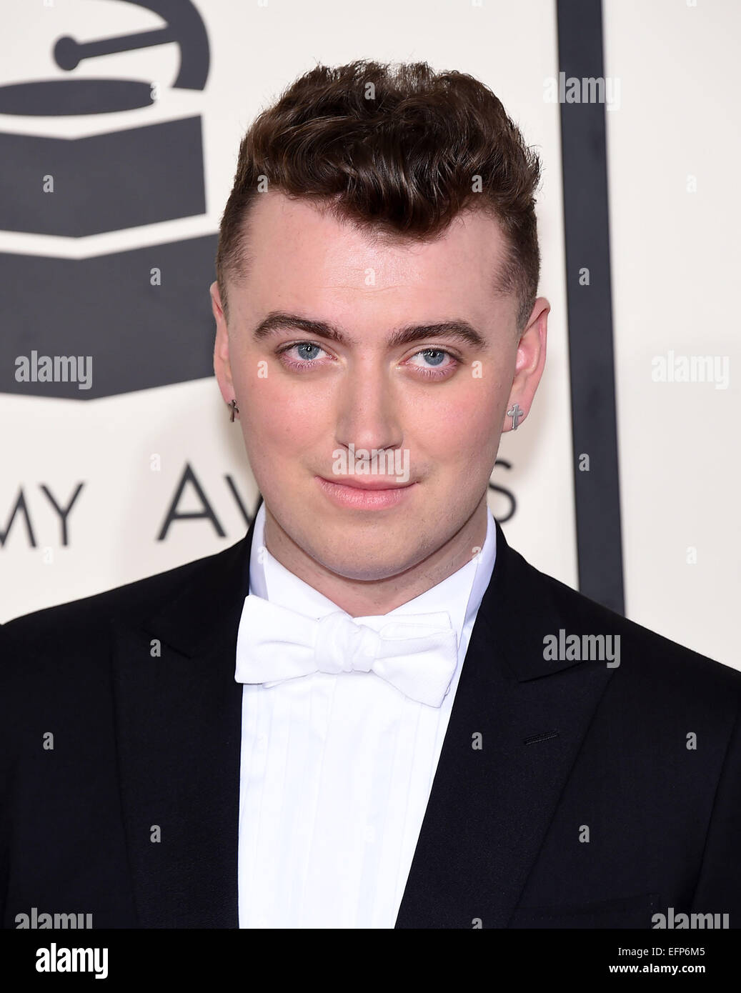 Los Angeles, California, USA. 8th Feb, 2015. Sam Smith arrives for the ...