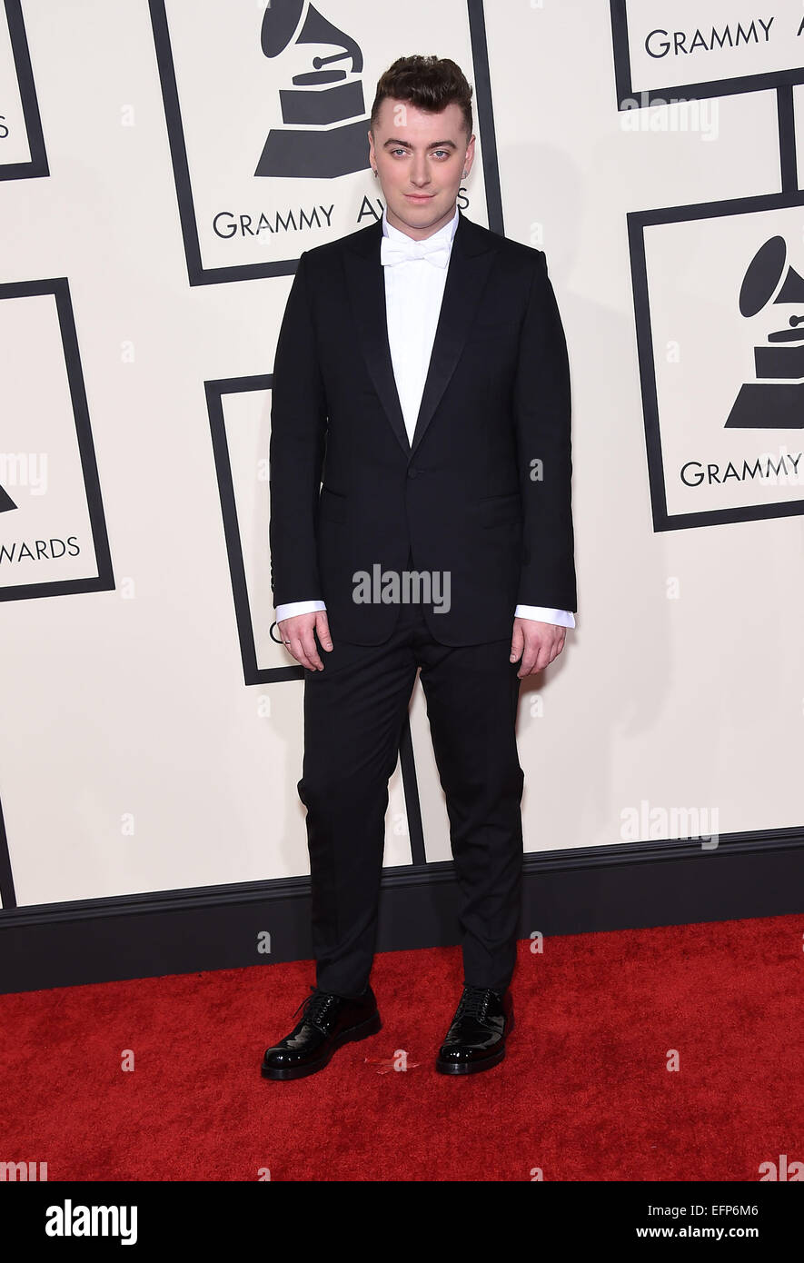 Los Angeles, California, USA. 8th Feb, 2015. Sam Smith arrives for the ...