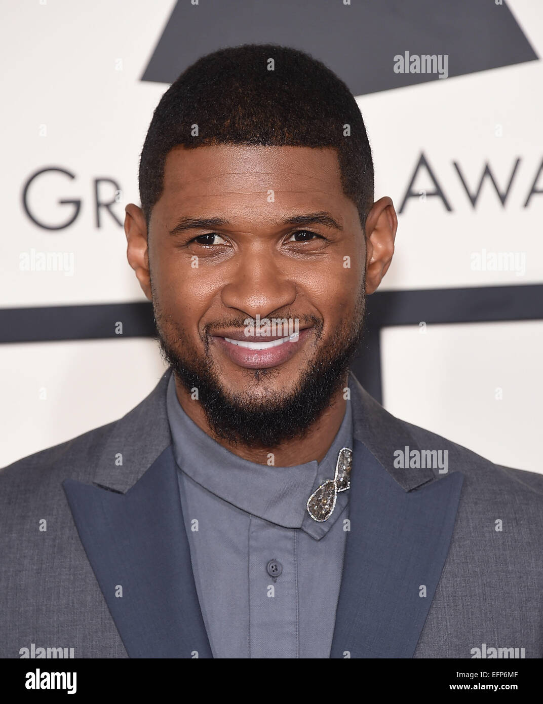 Los Angeles, California, USA. 8th Feb, 2015. Usher arrives for the 57th ...