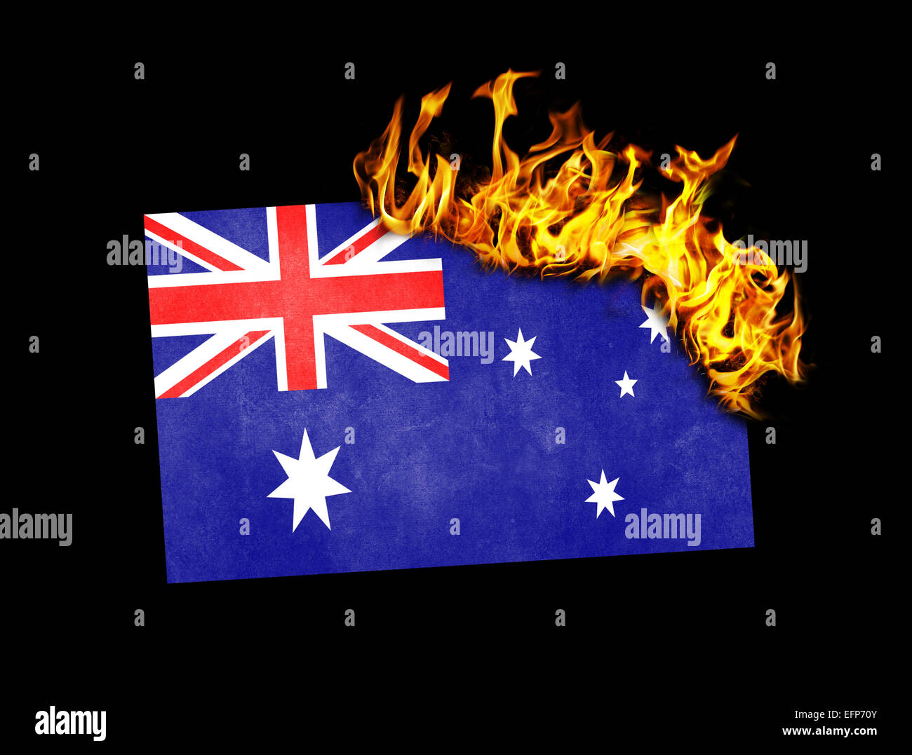 Australian flag burning hi-res stock photography and images - Alamy