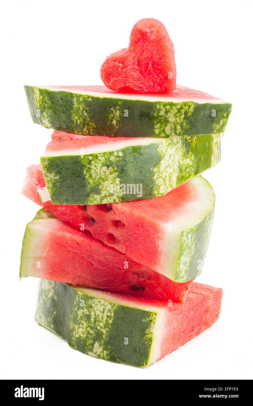 Heart of watermelon Cut Out Stock Images & Pictures - Alamy