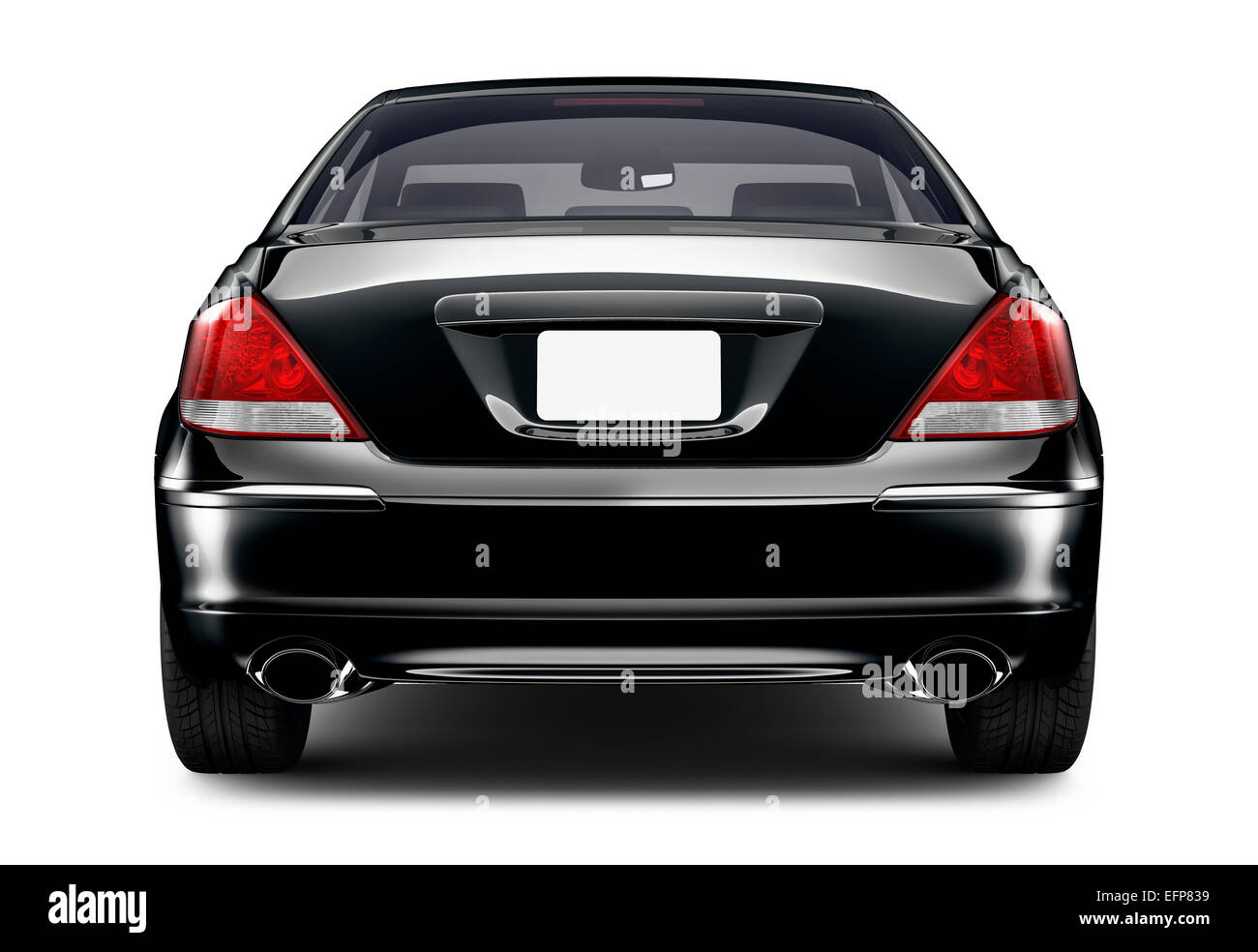 Rear view black car Cut Out Stock Images & Pictures - Alamy