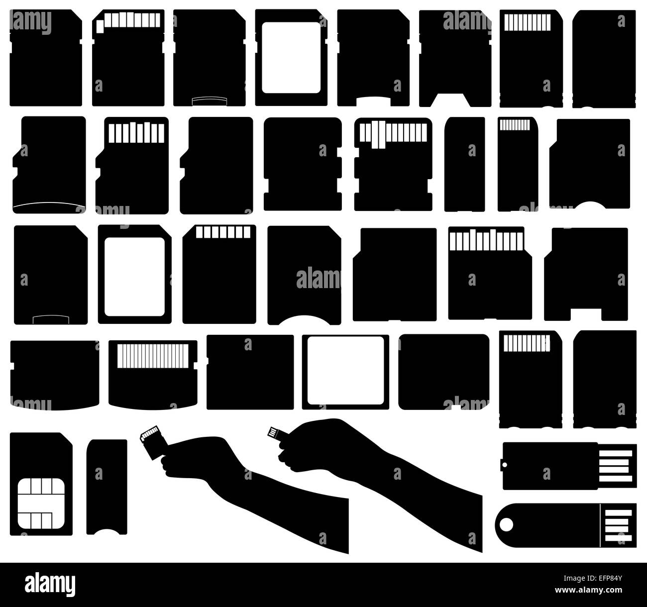 Illustration of different electronic storage devices Stock Photo - Alamy