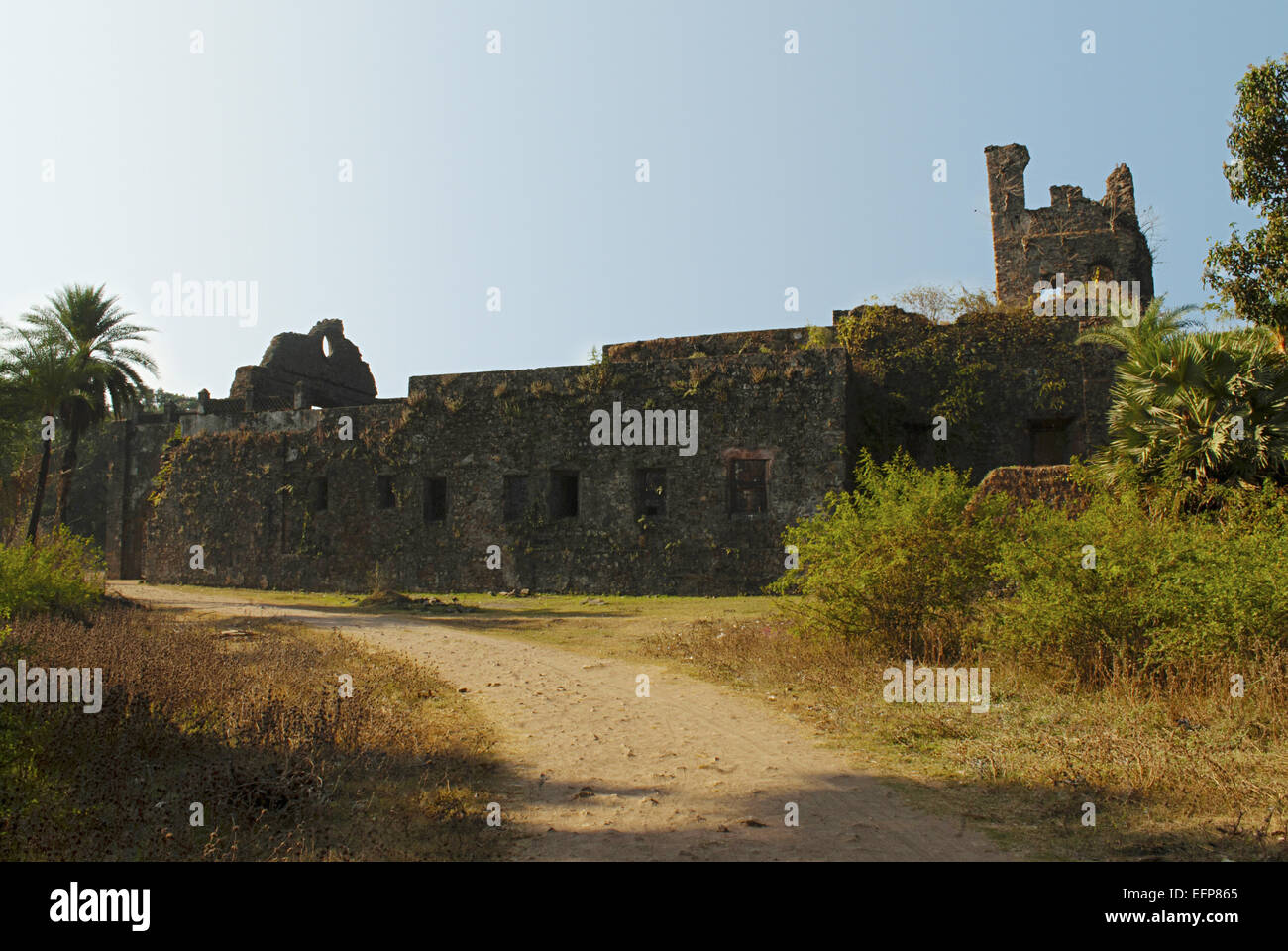 Vasai or Bassein Fort. Ruined structure in the Fort complex. Mumbai ...