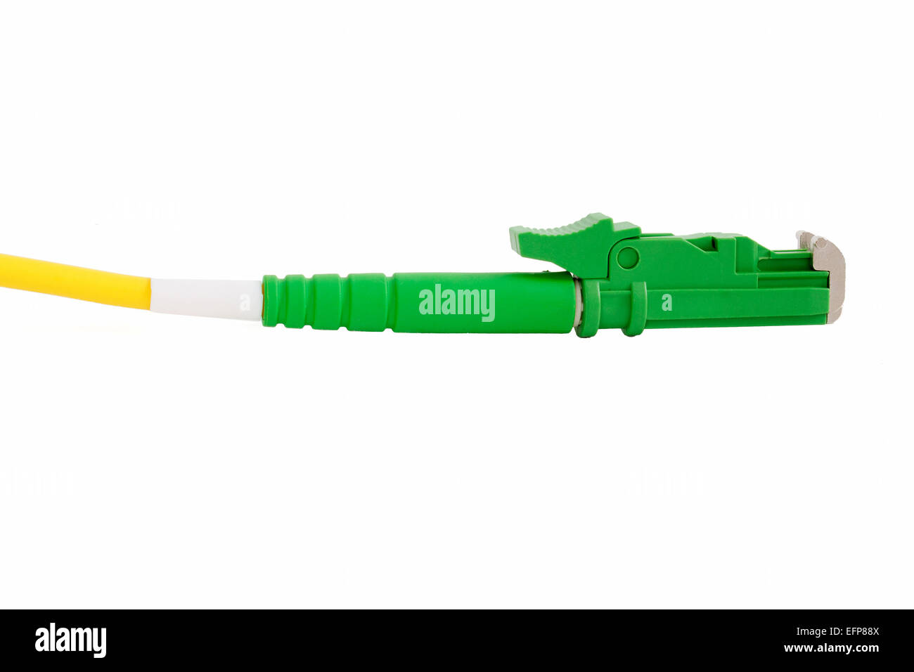 green fiber optic E2000 connector on white background Stock Photo - Alamy