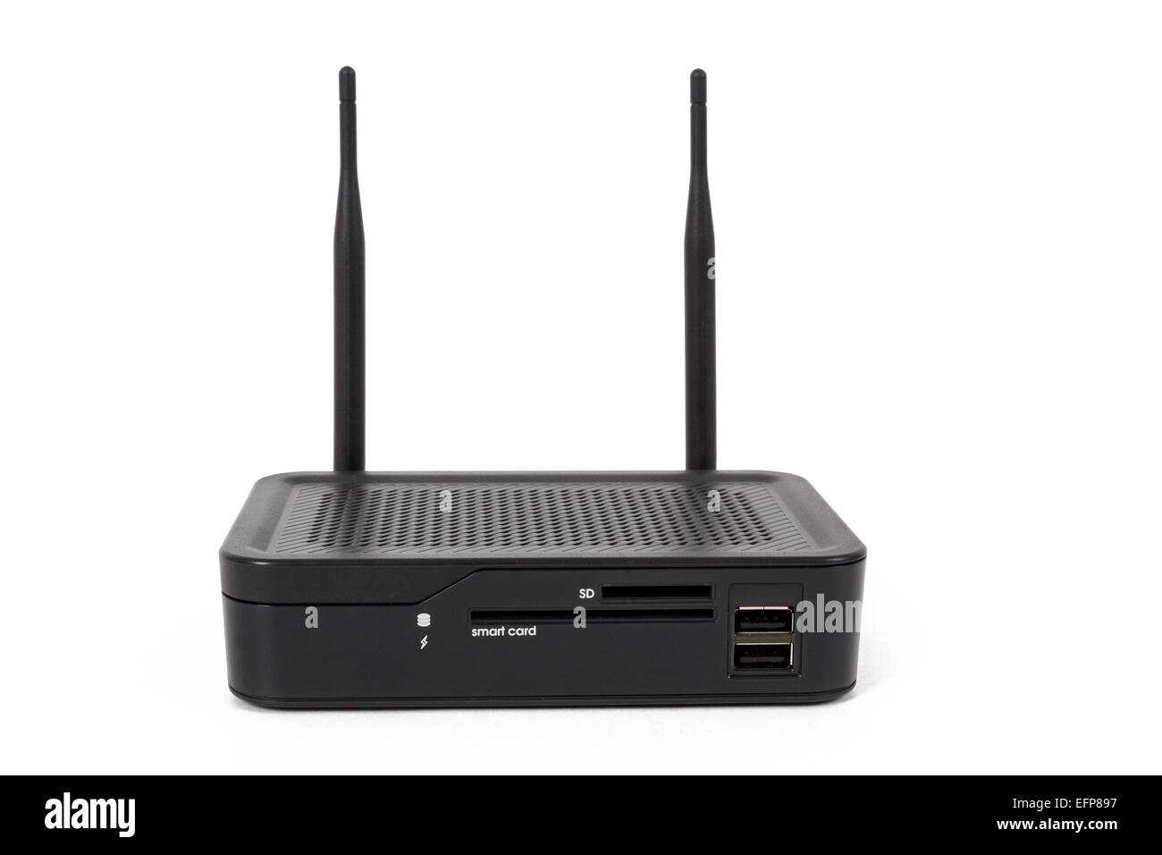 Android TV set top box receiver with wi-fi isolated on white Stock ...