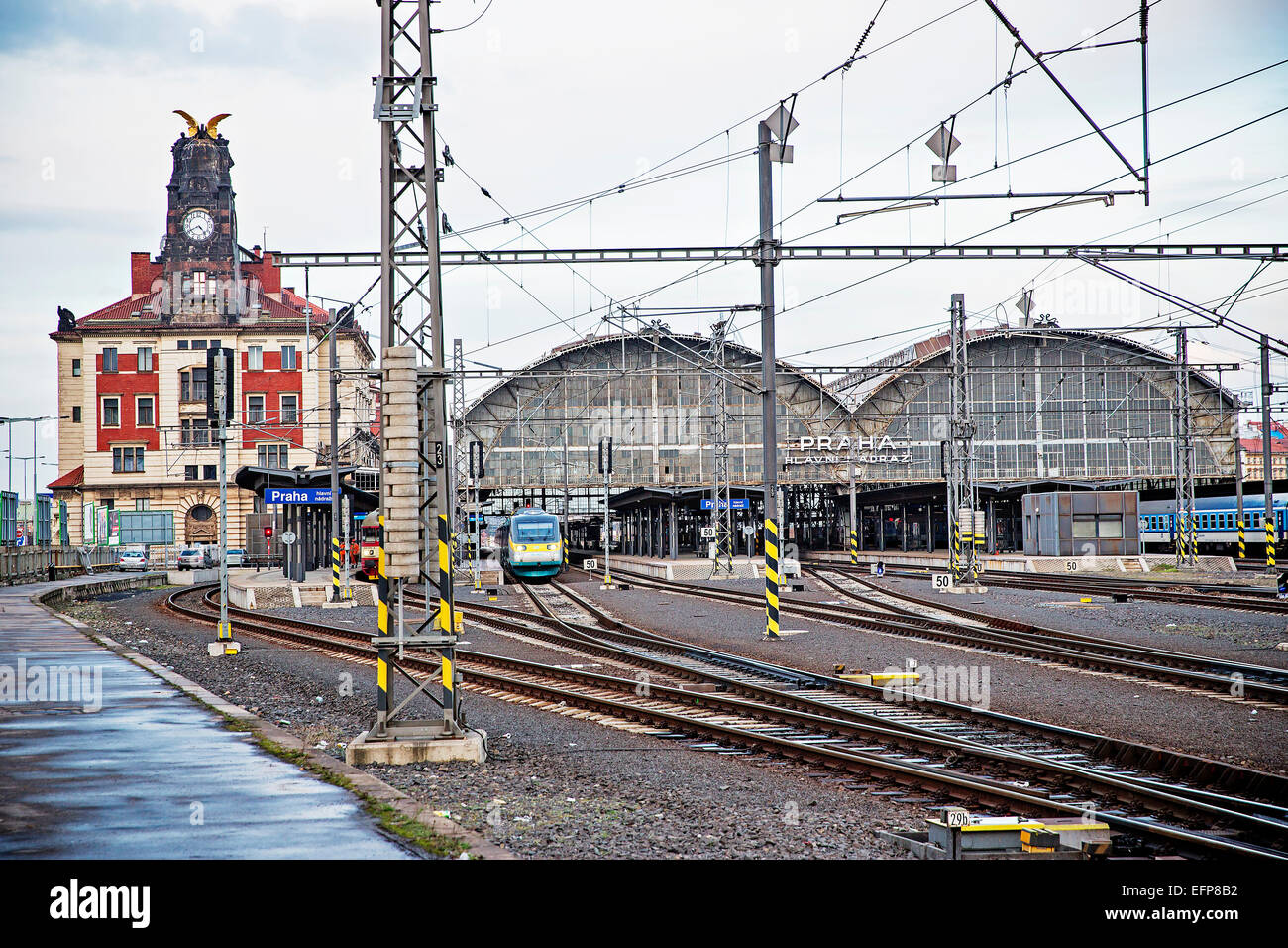 Prague main railway station Stock Photo - Alamy
