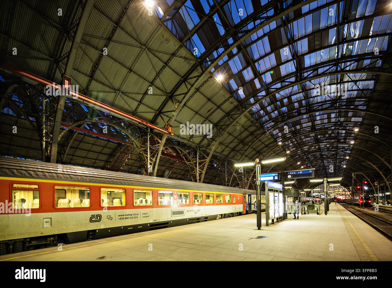 Prague main railway station Stock Photo - Alamy