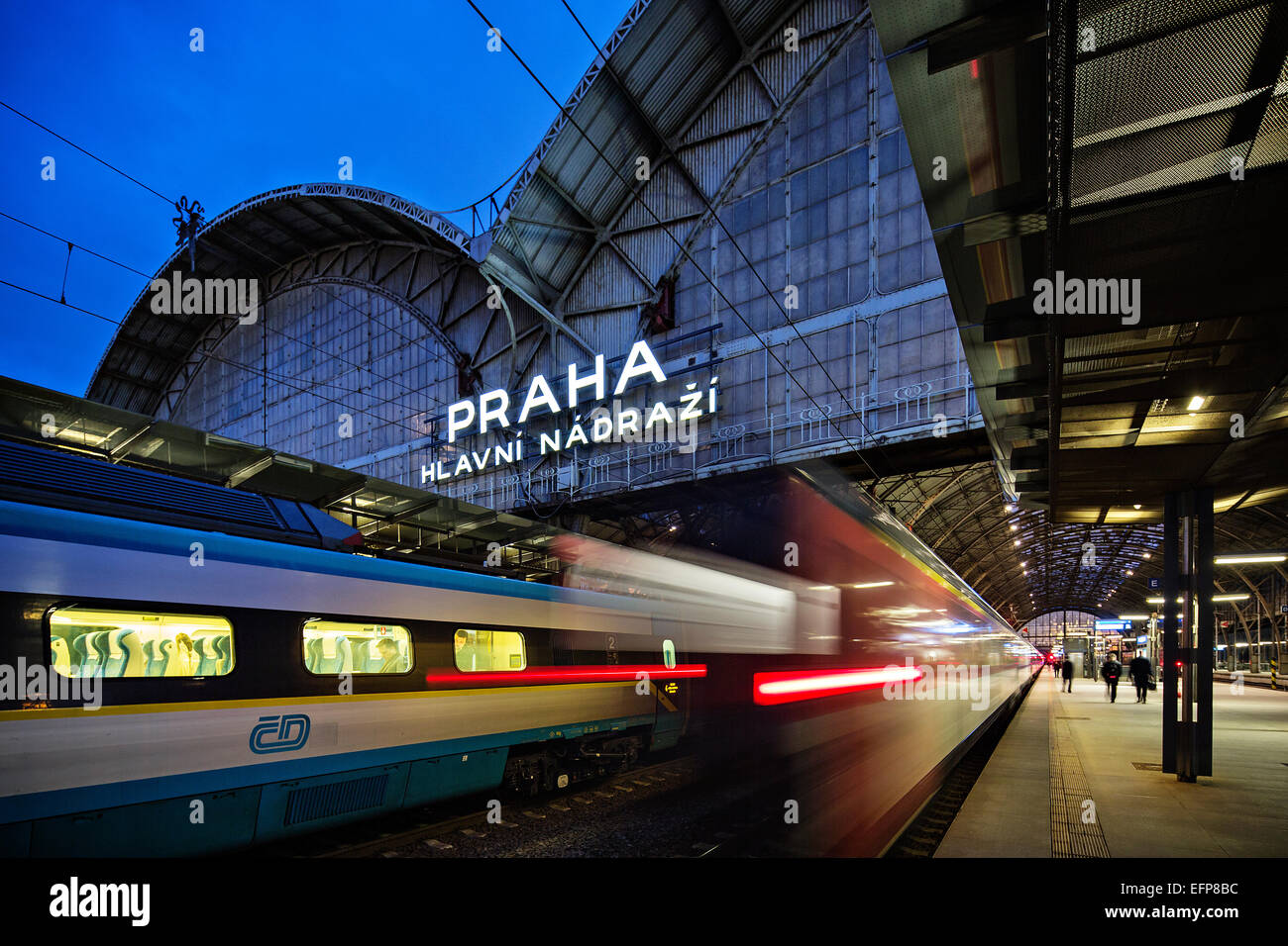 Prague main railway station Stock Photo - Alamy