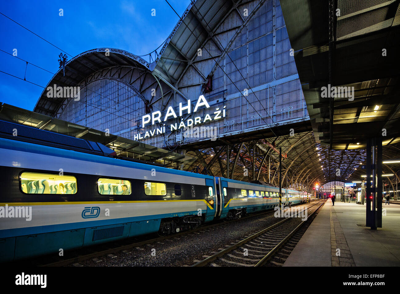 Prague main railway station Stock Photo - Alamy