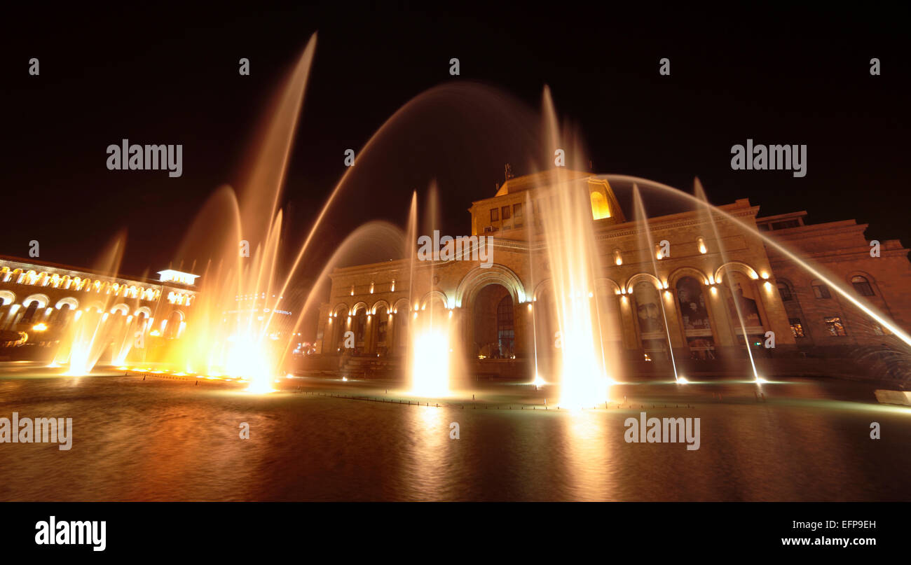 Republic Square, dancing fountain, Yerevan, Armenia Stock Photo - Alamy