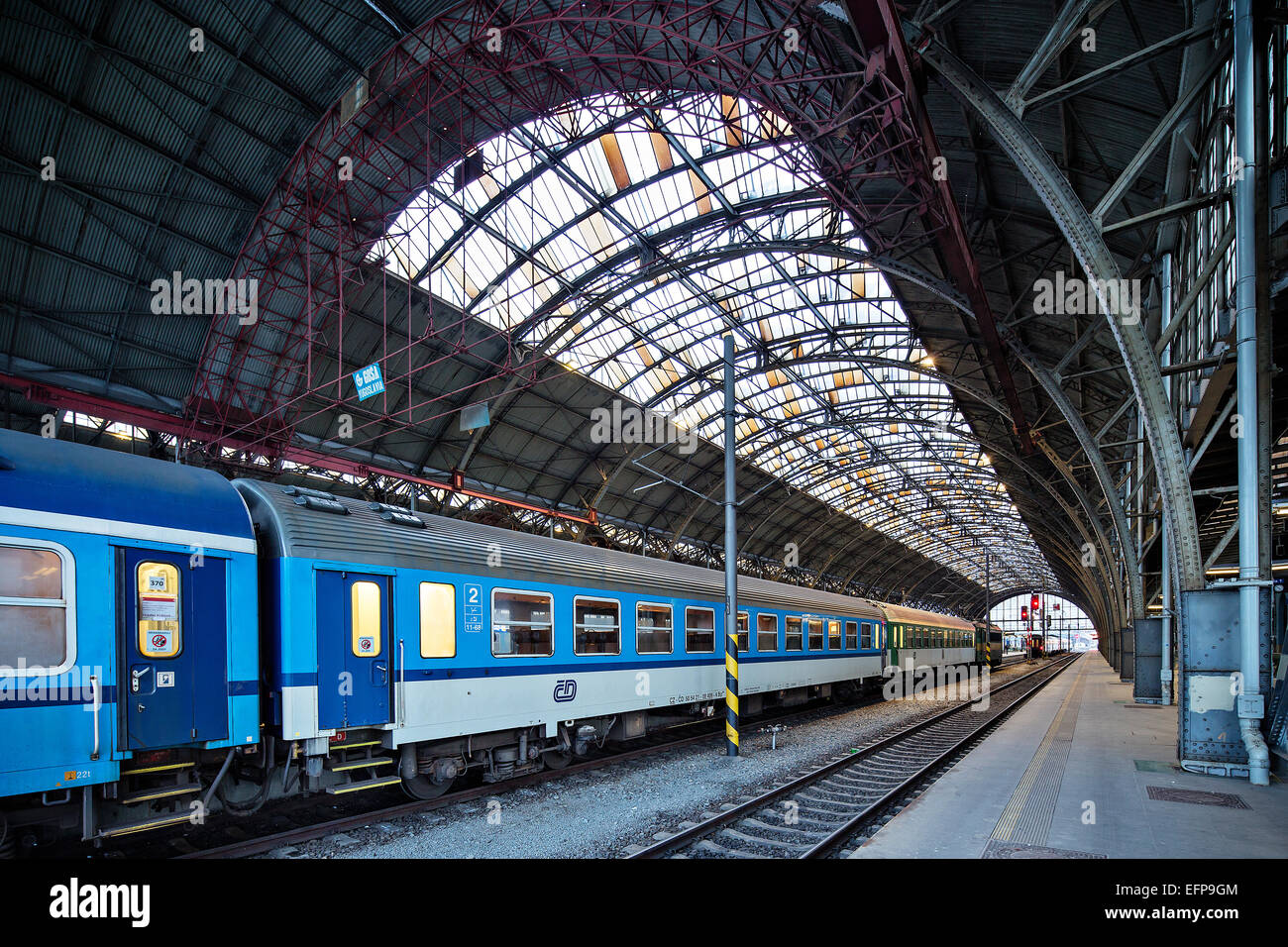 Prague main railway station Stock Photo - Alamy