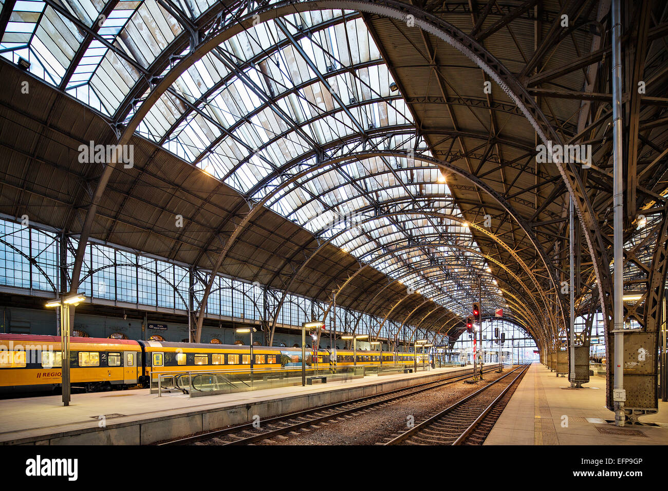 Prague main railway station Stock Photo - Alamy