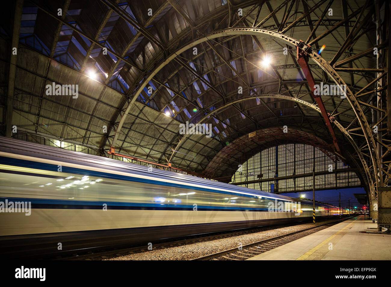 Prague main railway station Stock Photo - Alamy