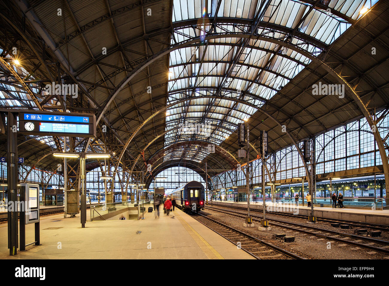 Prague main railway station Stock Photo - Alamy