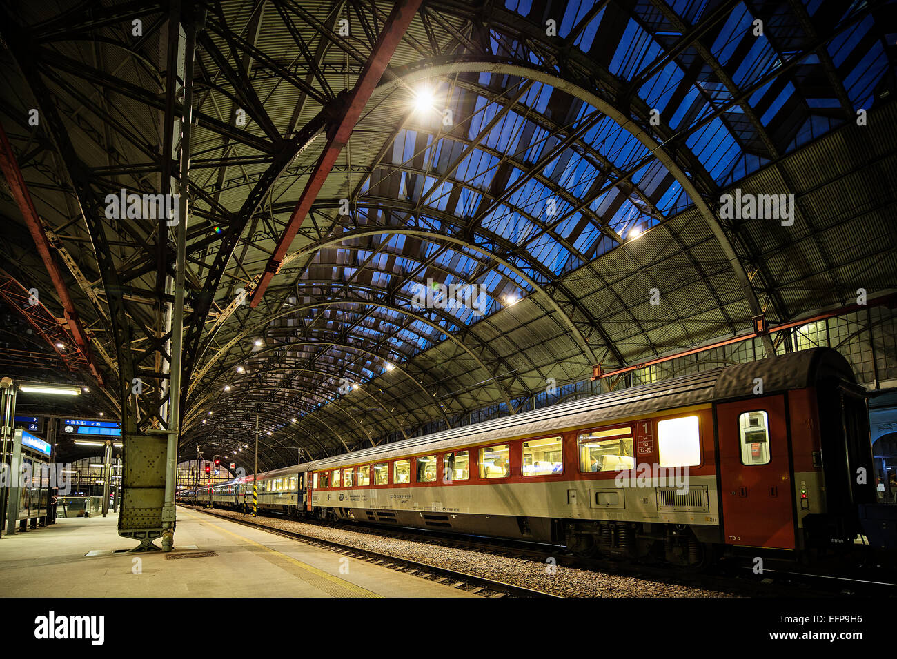 Prague main railway station Stock Photo - Alamy