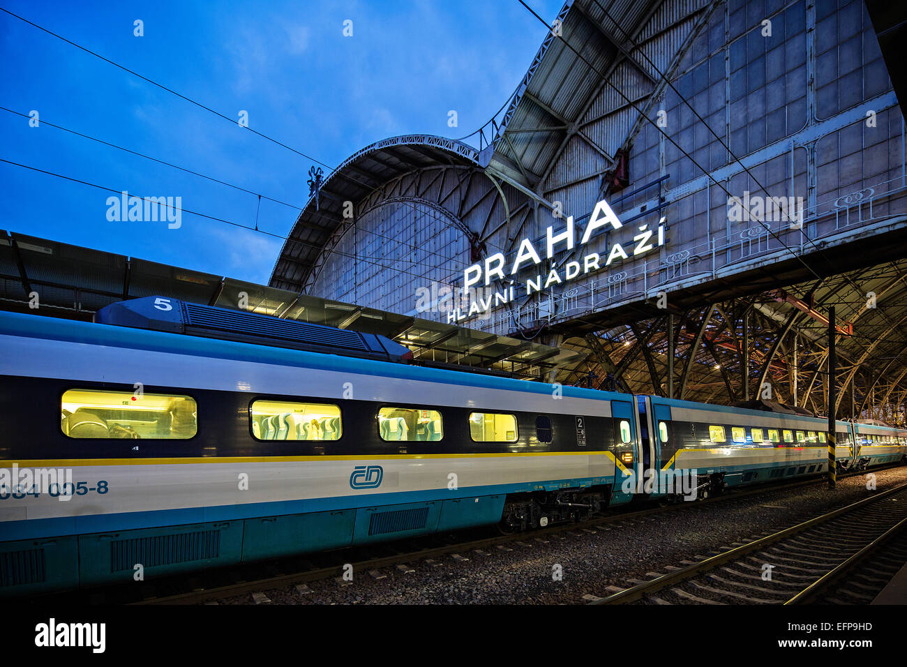 Prague main railway station Stock Photo - Alamy