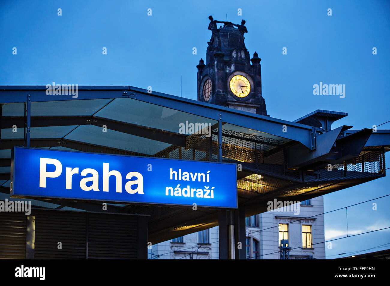 Prague main railway station Stock Photo - Alamy