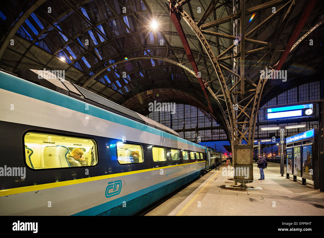 Prague main railway station Stock Photo - Alamy