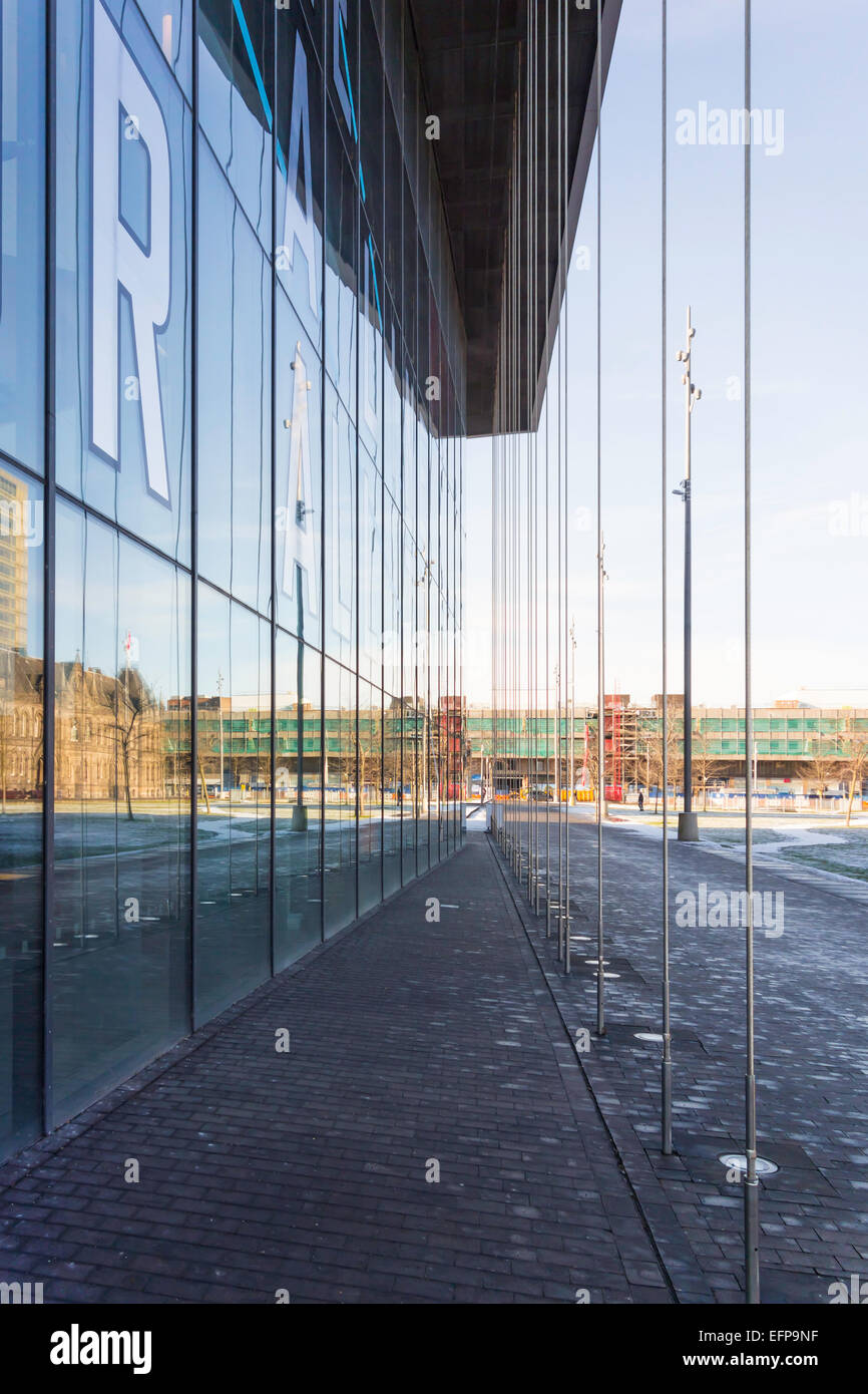 Architectural detail stainless steel tie bars on the front of MIMA, the ...