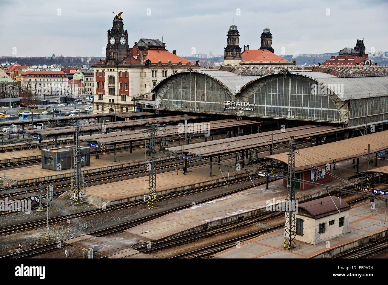 Prague main railway station Stock Photo - Alamy