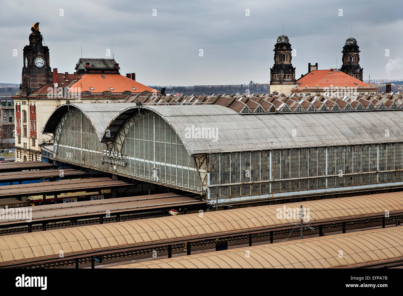Prague main railway station Stock Photo - Alamy