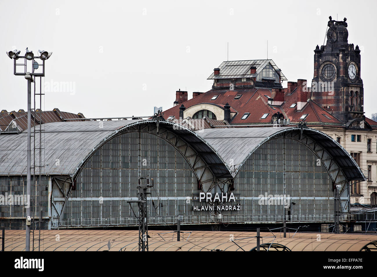 Prague main railway station Stock Photo - Alamy
