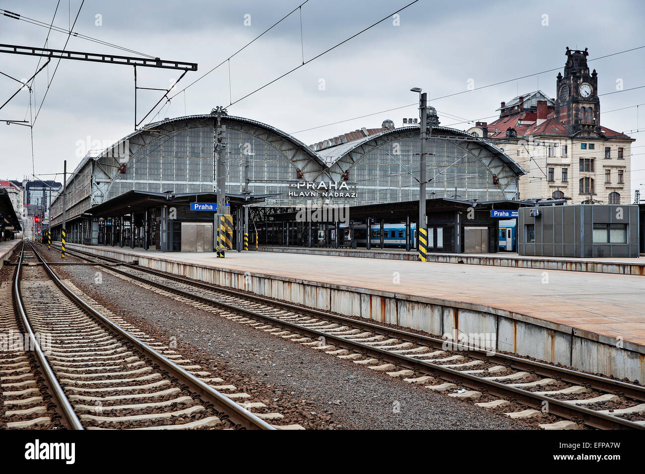 Prague main railway station Stock Photo - Alamy
