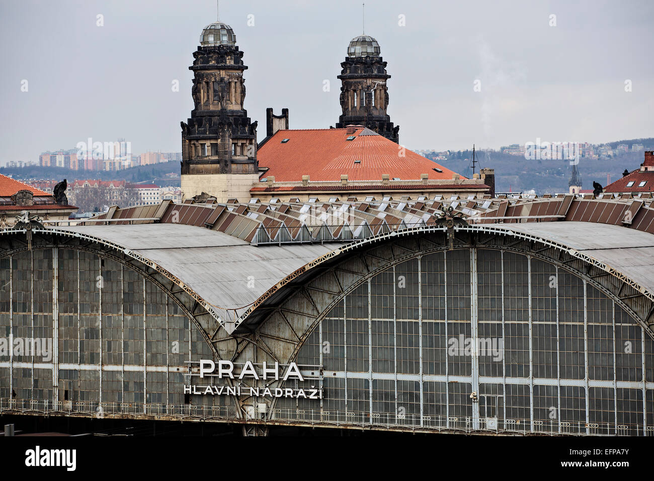 Prague main railway station Stock Photo - Alamy