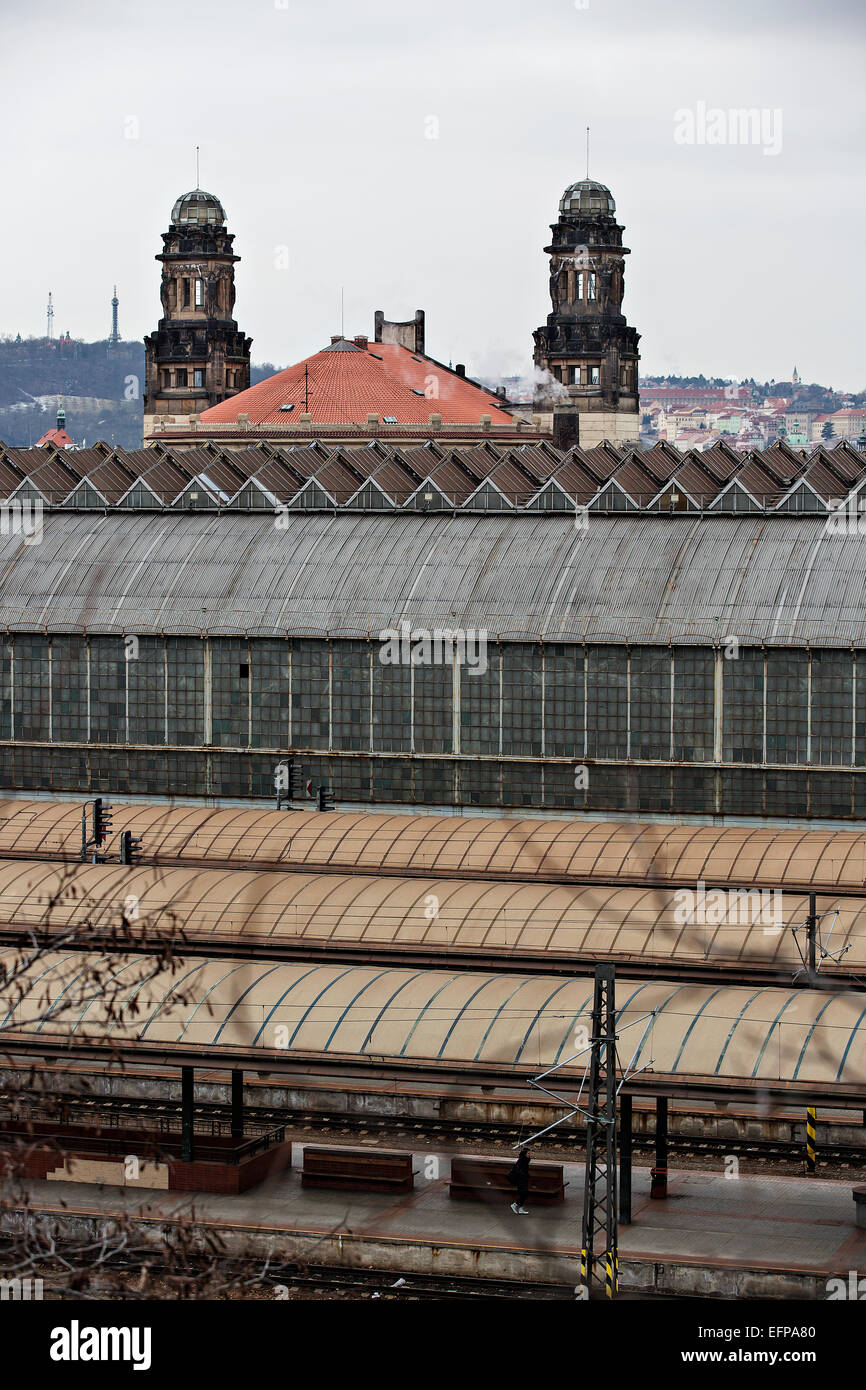 Prague main railway station Stock Photo - Alamy