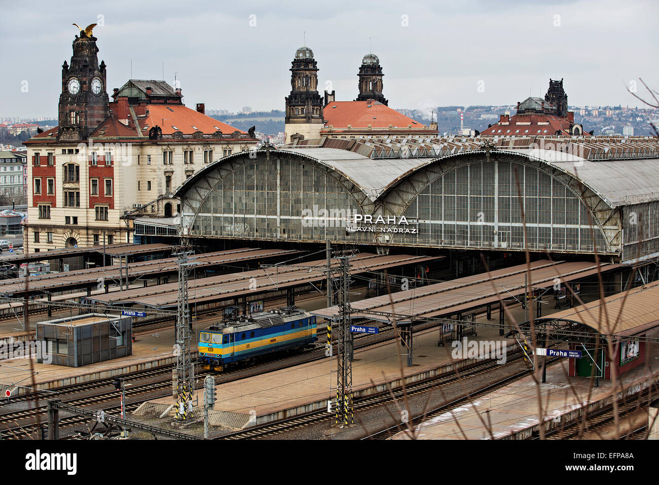 Prague main railway station Stock Photo - Alamy